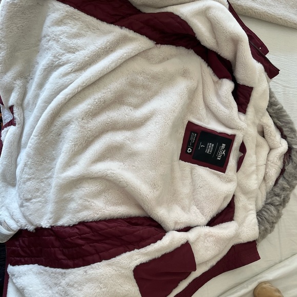 Hollister | Jackets & Coats | Maroon Hollister Furlined Parka | Poshmark